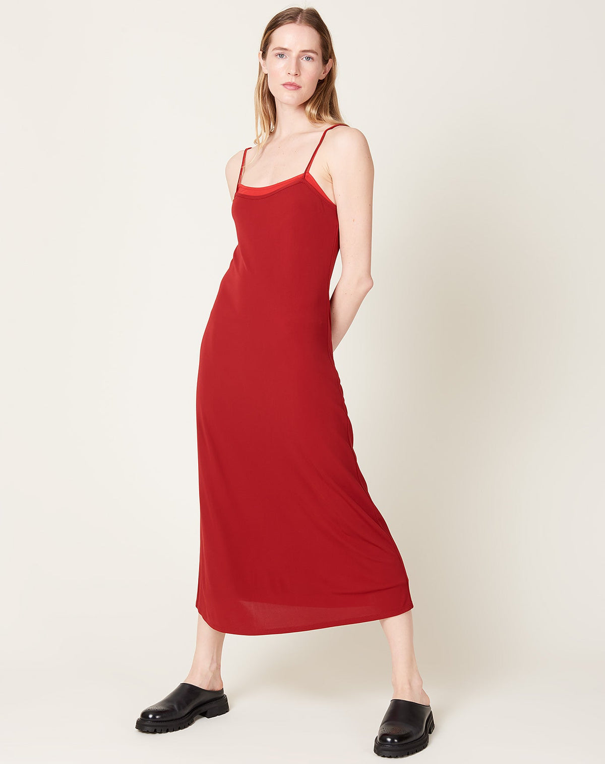 Double Layer Slip Dress in Brick | 6397 | Covet + Lou | Covet + Lou