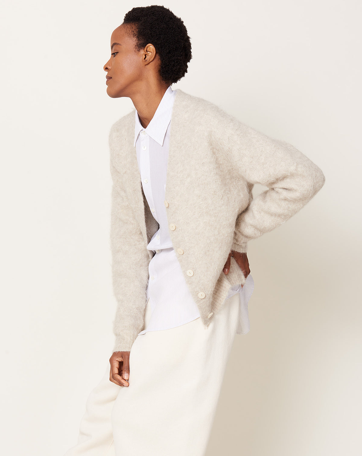 Grunge Cardigan in Light Beige | 6397 | Covet + Lou | Covet + Lou
