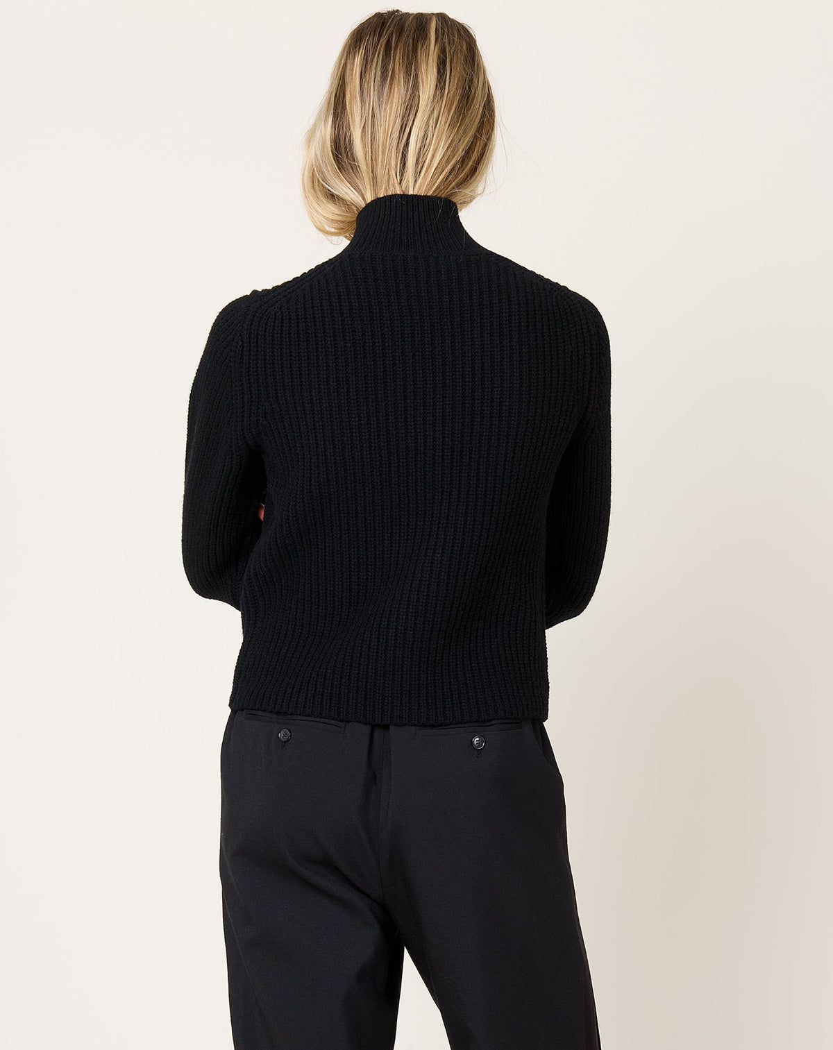 High Neck Zip Up in Black | 6397 | Covet + Lou | Covet + Lou
