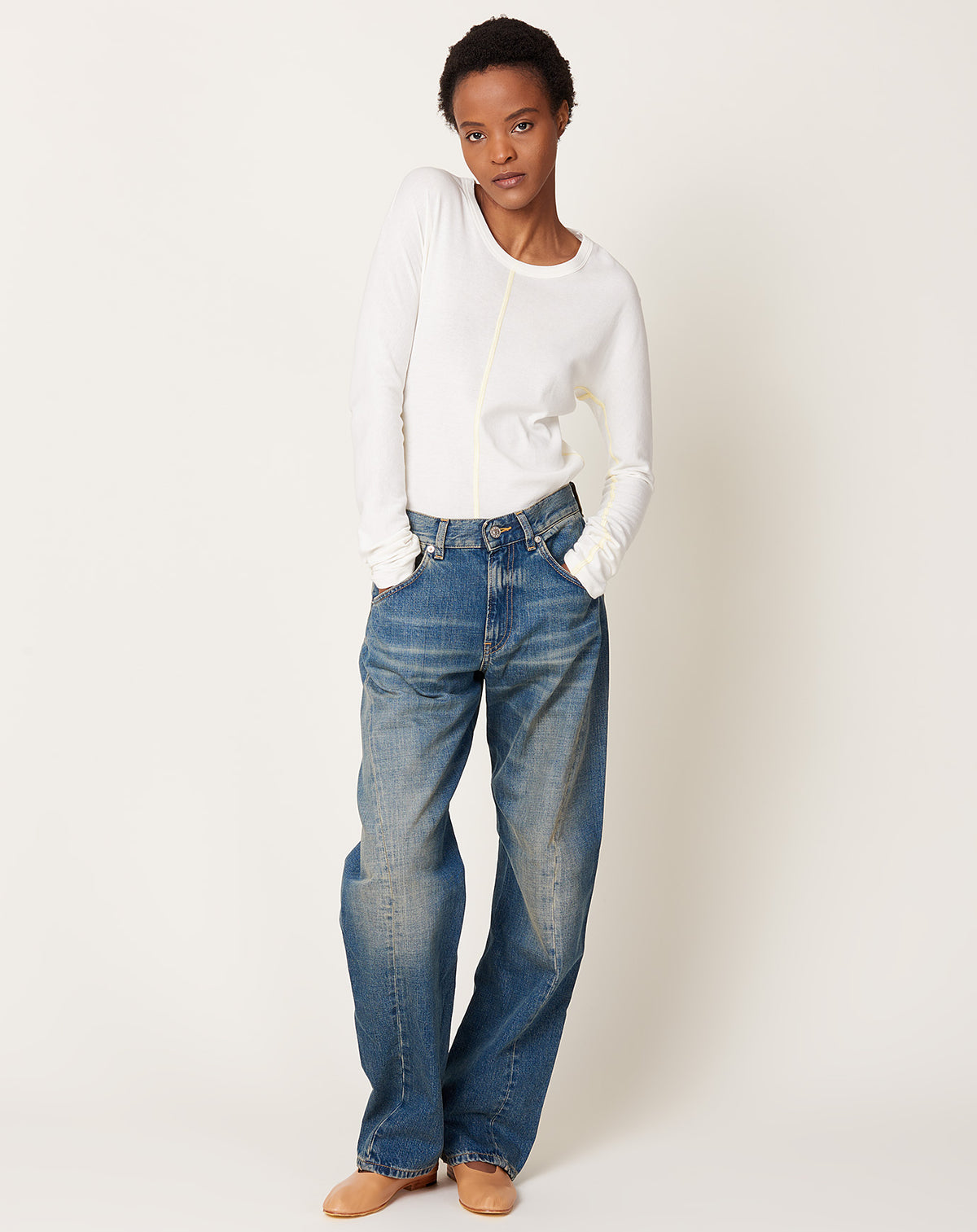 Twisted Seam Jean in High Contrast | 6397 | Covet + Lou | Covet + Lou