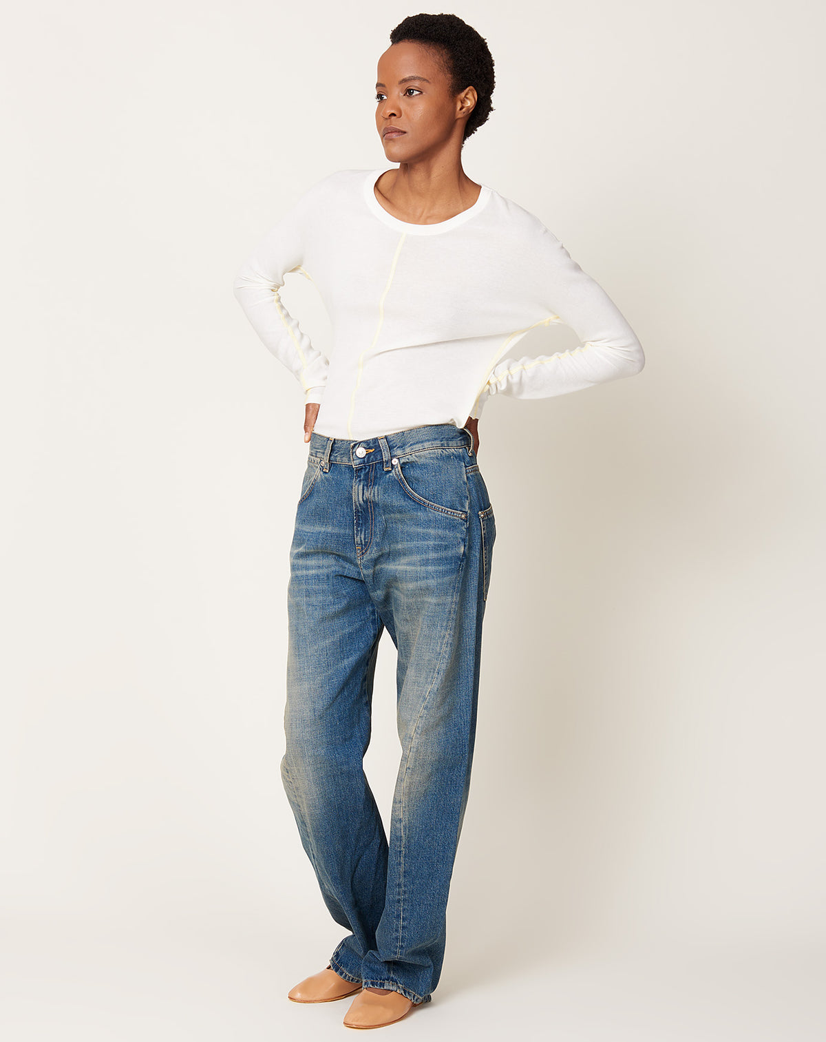 Twisted Seam Jean in High Contrast | 6397 | Covet + Lou | Covet + Lou