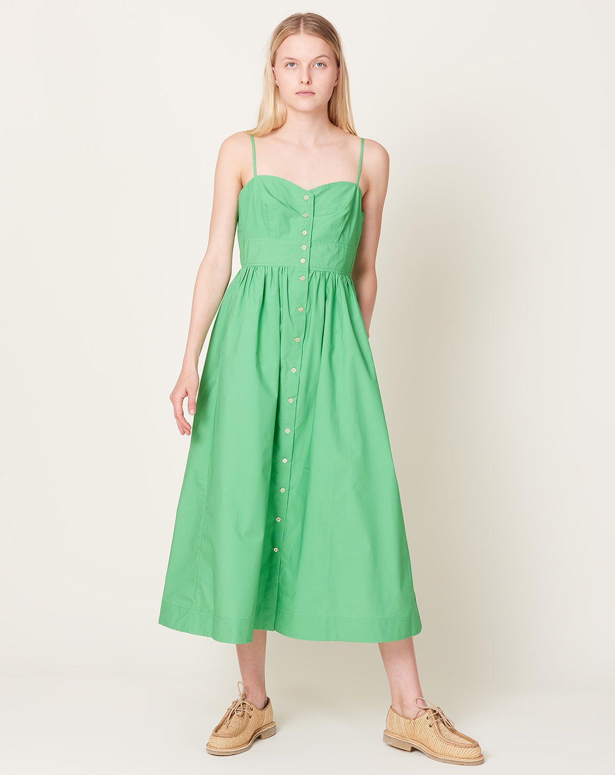 Lydia Dress in Jade Poplin | Caron Callahan | Covet + Lou | Covet + Lou
