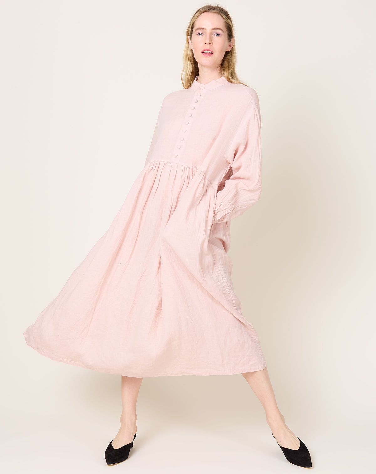French Linen Dress in Pink | Ichi Antiquités | Covet + Lou | Covet + Lou
