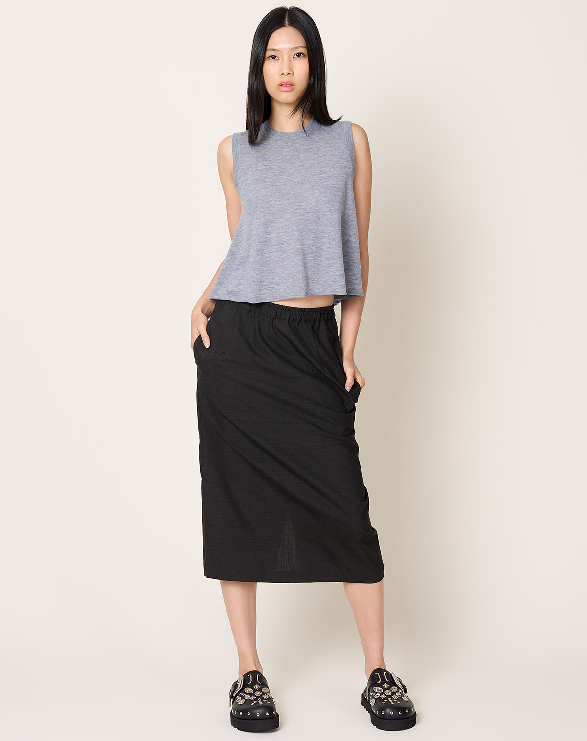 Nali Top in Dark Mist | Lisa Yang | Covet + Lou | Covet + Lou