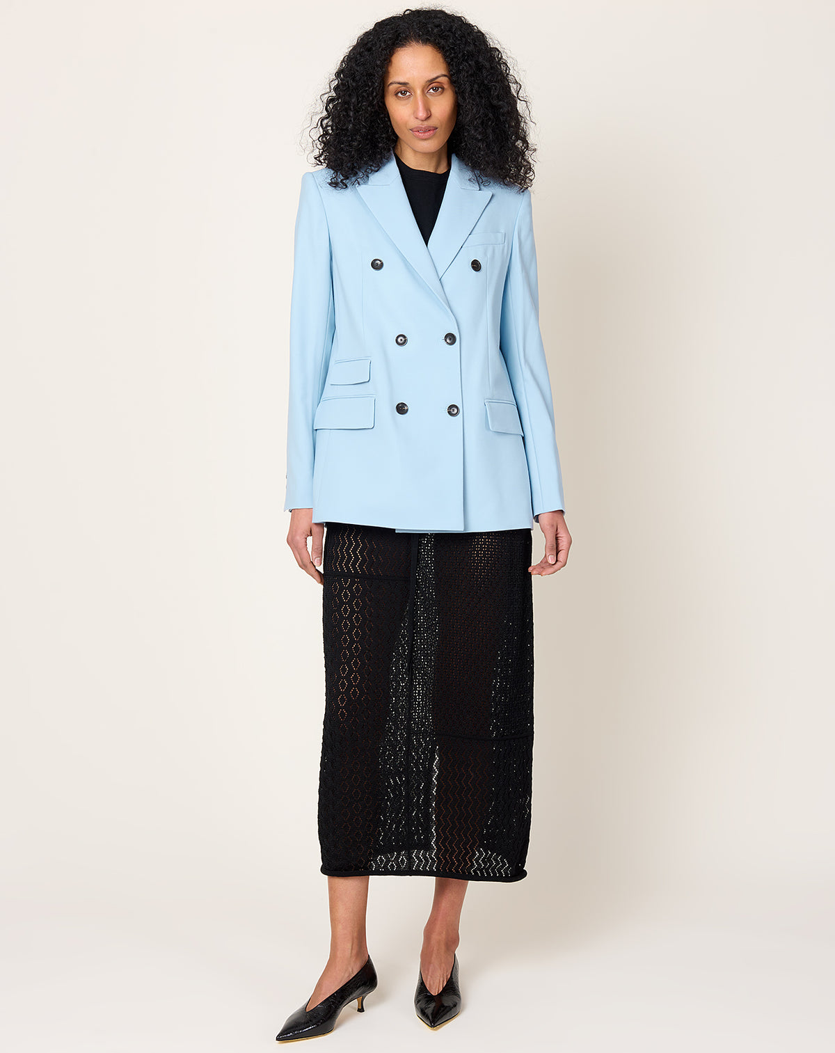 Billet Double Breasted Blazer in Sky Blue | Maria McManus | Covet + Lou ...