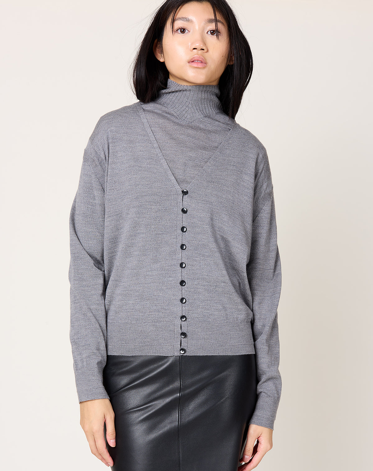 Button V Cardigan in Heather Grey | Maria McManus | Covet + Lou | Covet ...