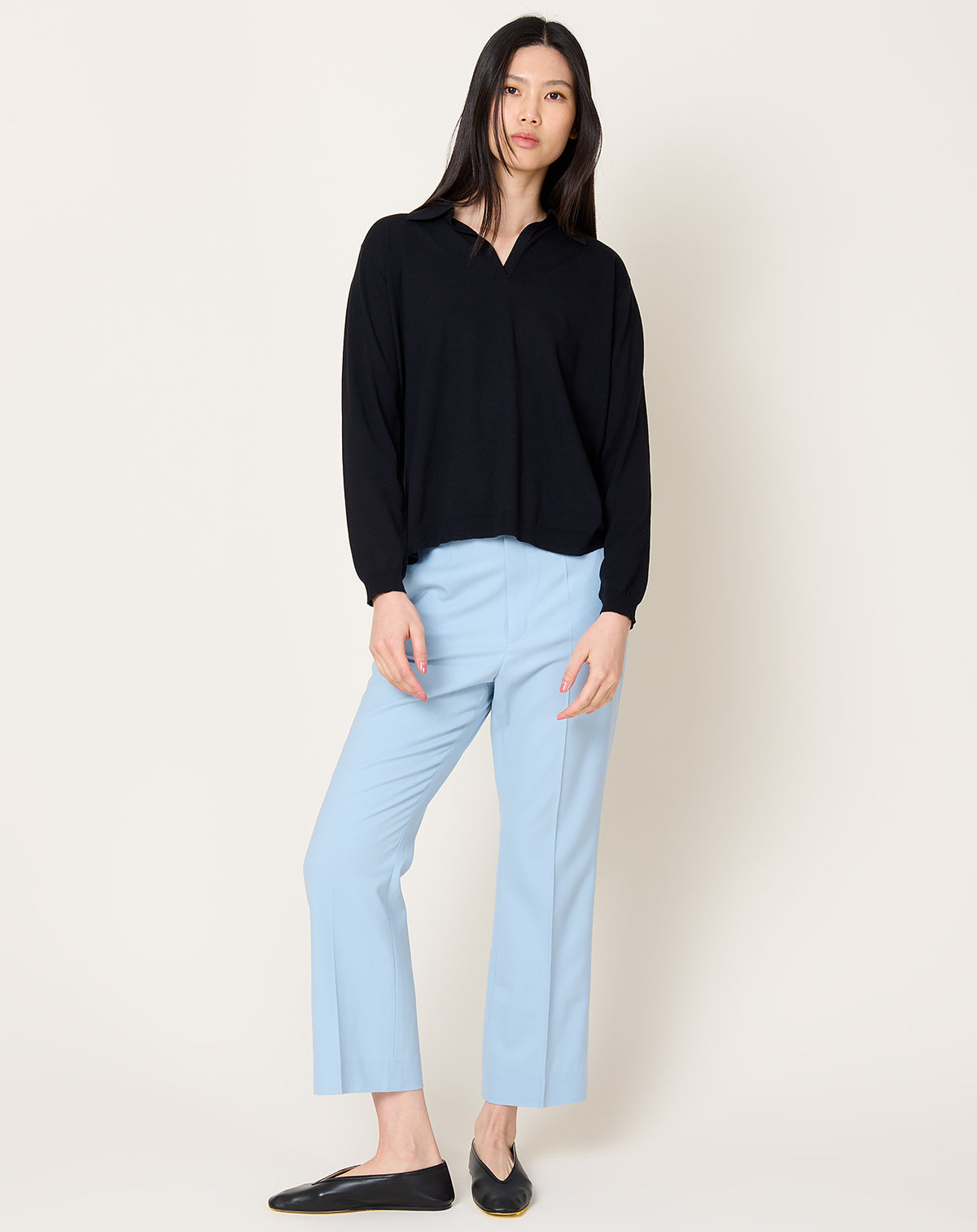 High Waist Crop Trouser in Sky Blue | Maria McManus | Covet + Lou ...