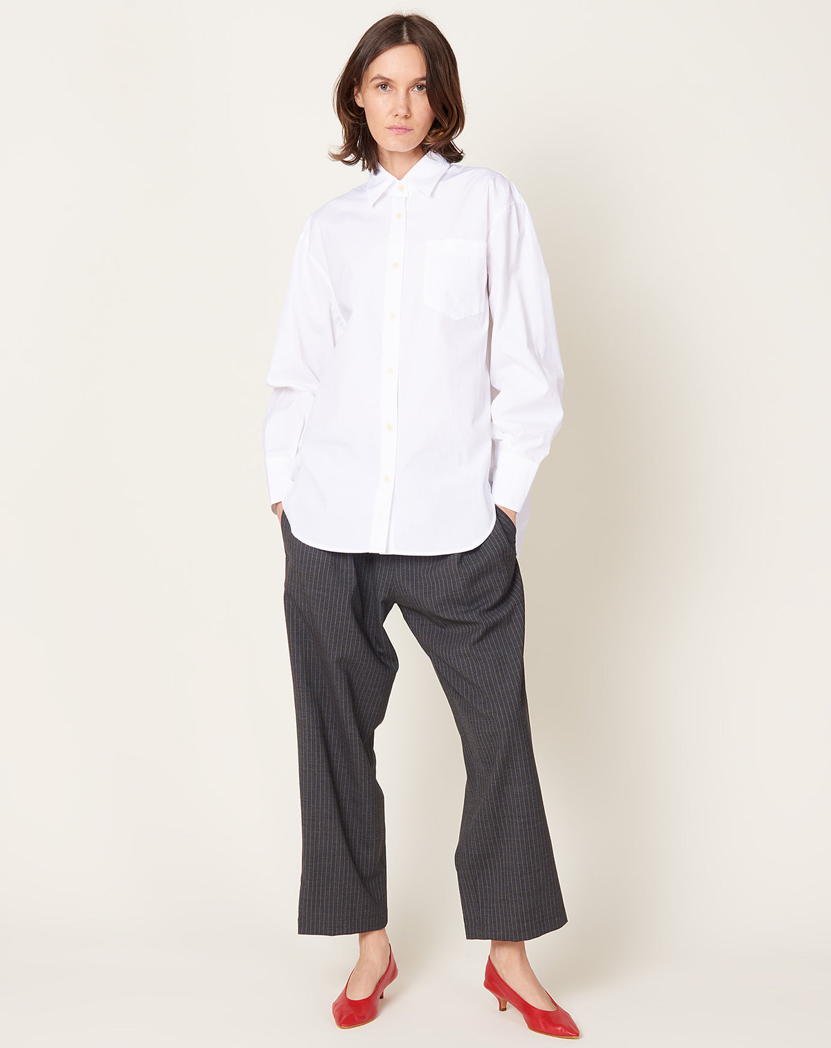 Oversized Tunic Shirt in White | Maria McManus | Covet + Lou | Covet + Lou