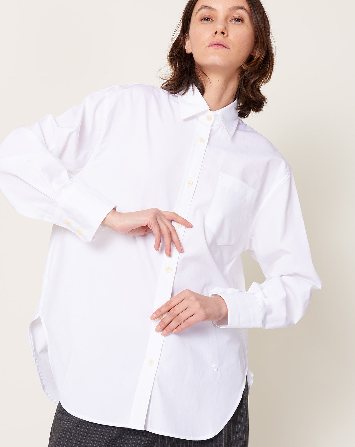 Oversized Tunic Shirt in White | Maria McManus | Covet + Lou | Covet + Lou