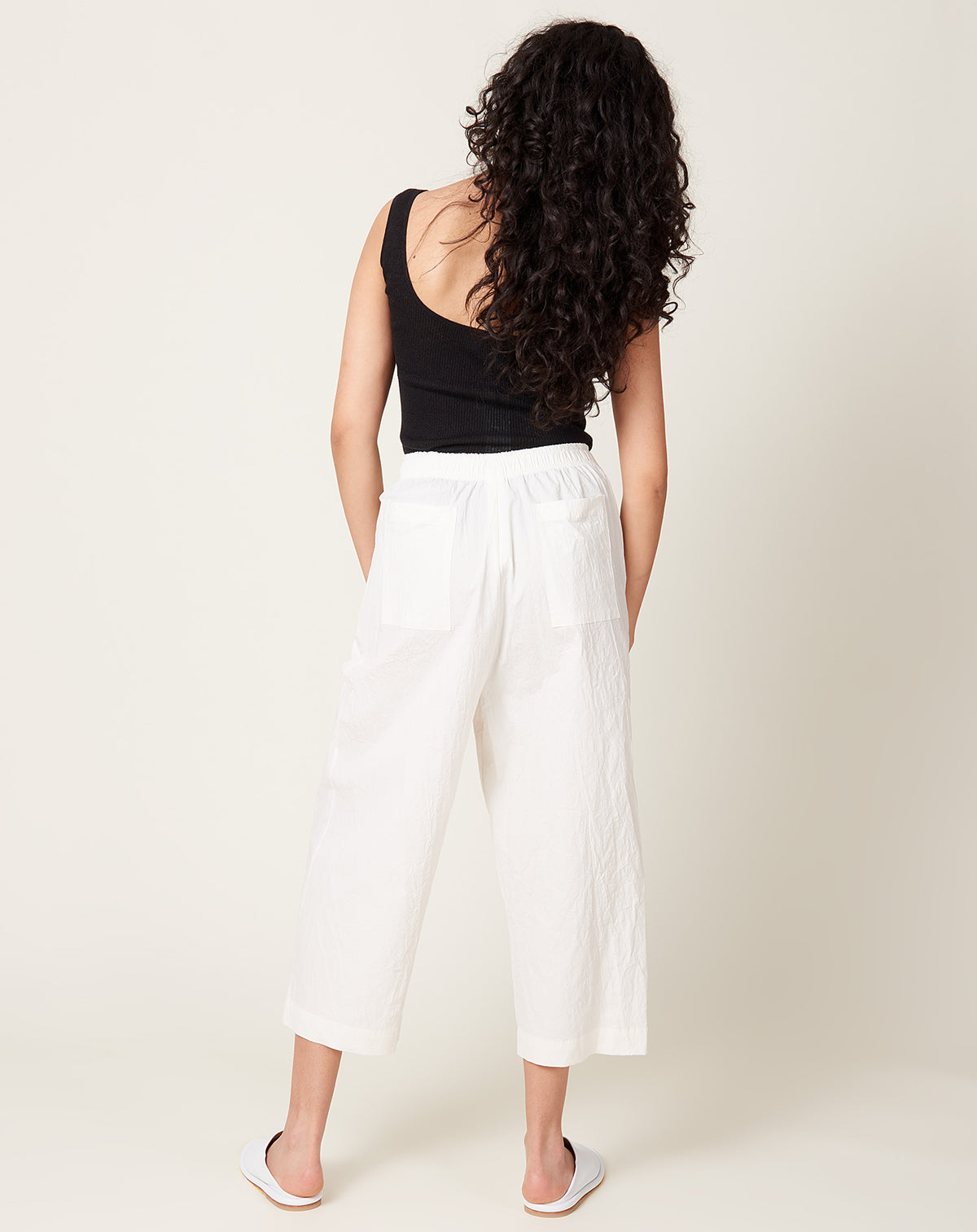 Dropped Open Leg Trouser in Off White | Modern Weaving | Covet + Lou ...