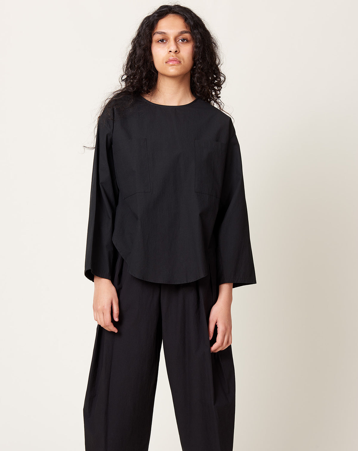 Pocket Popover Top in Black | Modern Weaving | Covet + Lou | Covet + Lou