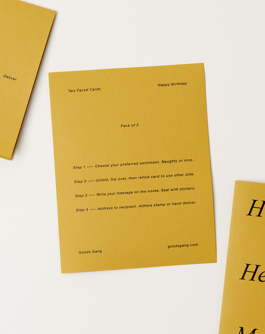 Two Faced Card Happy Birthday Pack of 2 | Goods Gang | Covet + Lou ...